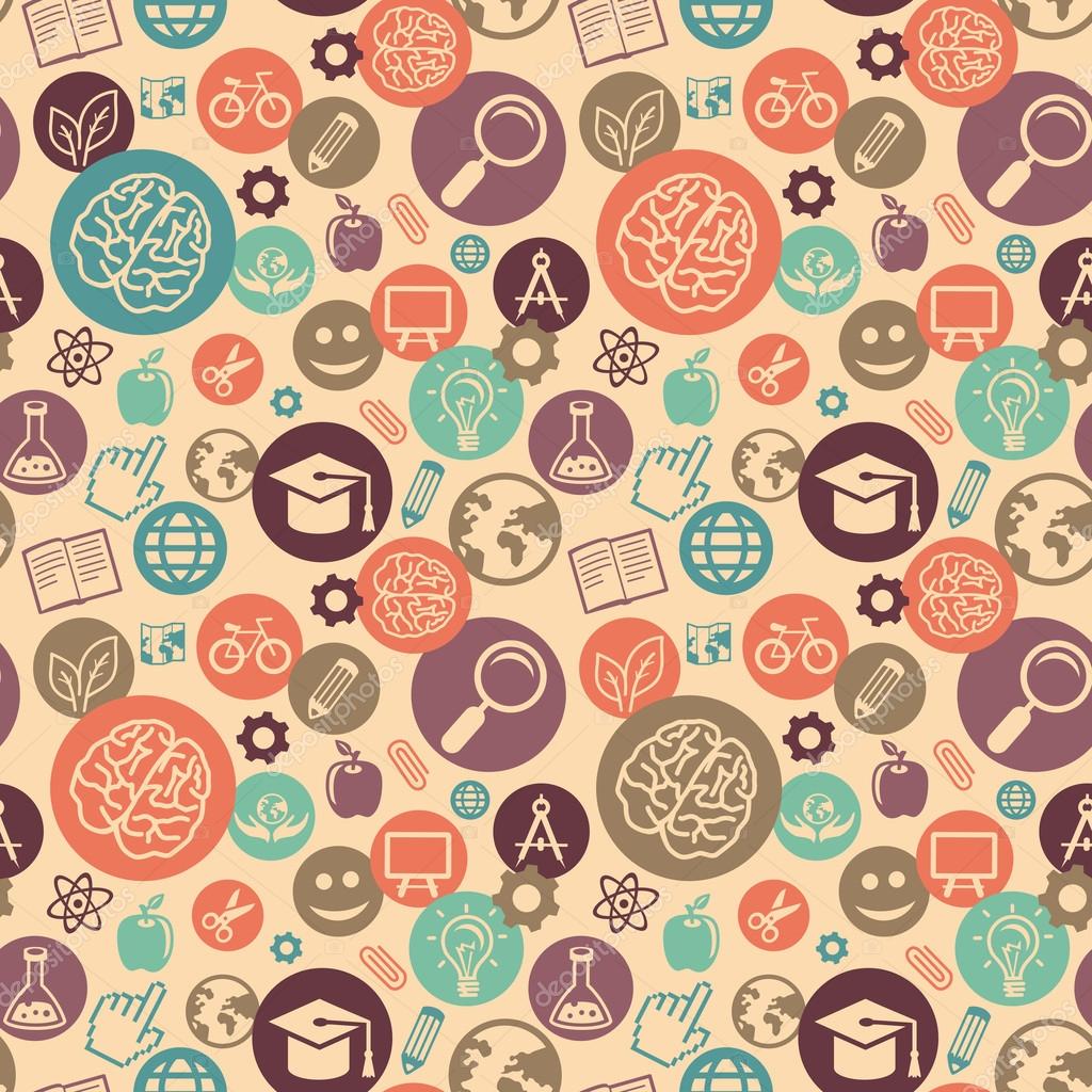 Vector seamless pattern with education icons — Stock Vector © venimo ...