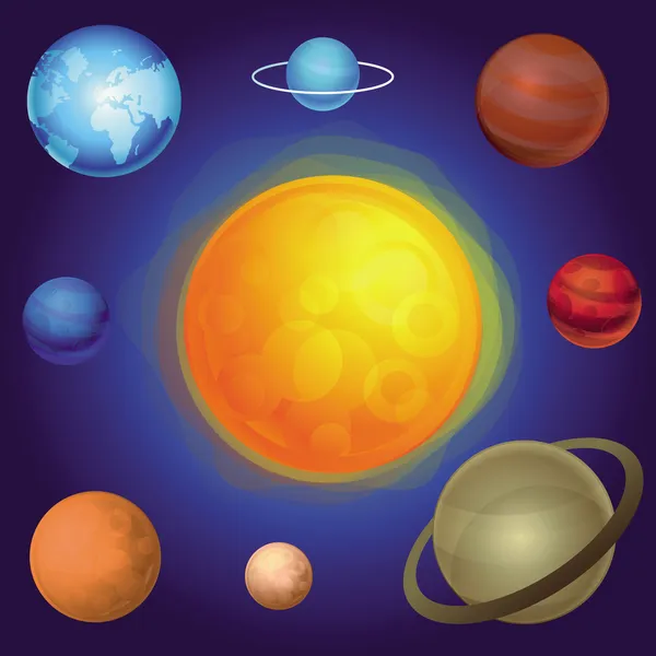 Solar system planets pictograms set — Stock Vector © macrovector #82164550