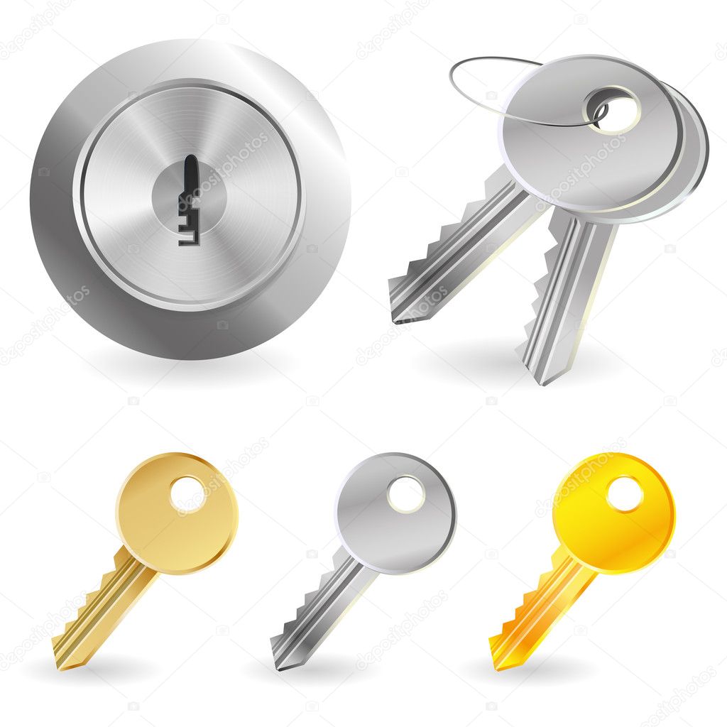 Vector set with keys and lock — Stock Vector © venimo #27261863