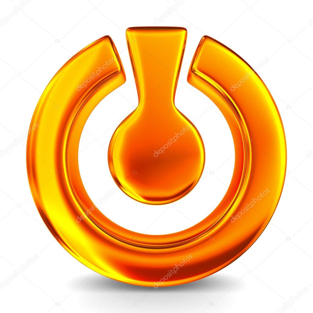 Power sign on white background. Isolated 3D image — Stock Photo ...