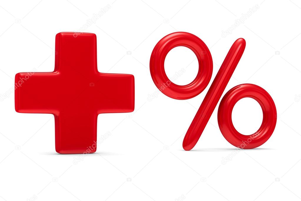 Increase percent on white background. Isolated 3D image Stock Photo by ...