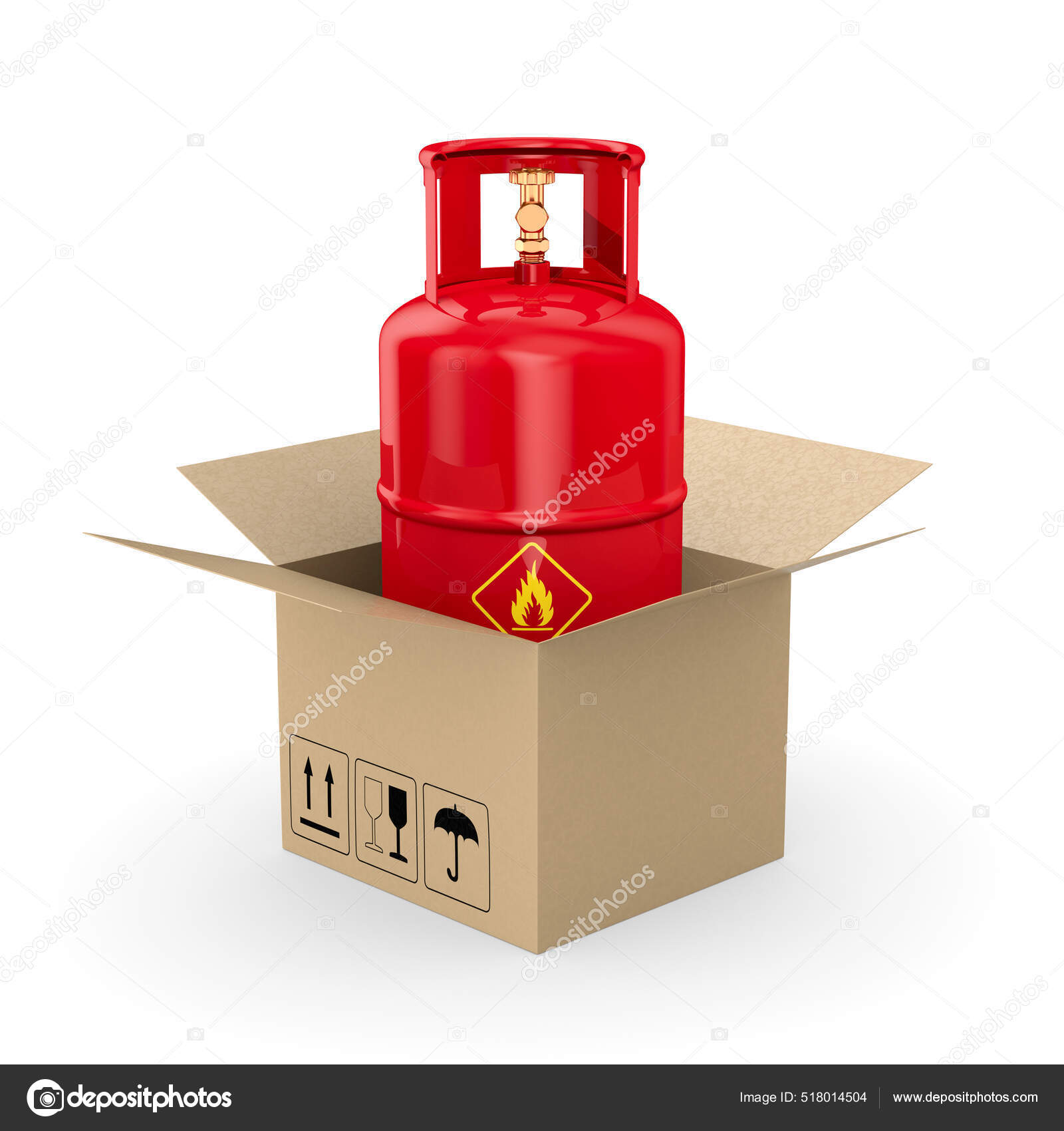 Gas Cylinder Cargo Box White Background Isolated Illustration Stock ...