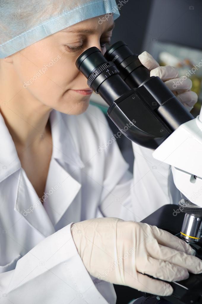 Doctor with Microscope. Scientific research. Stock Photo by ©bashta ...