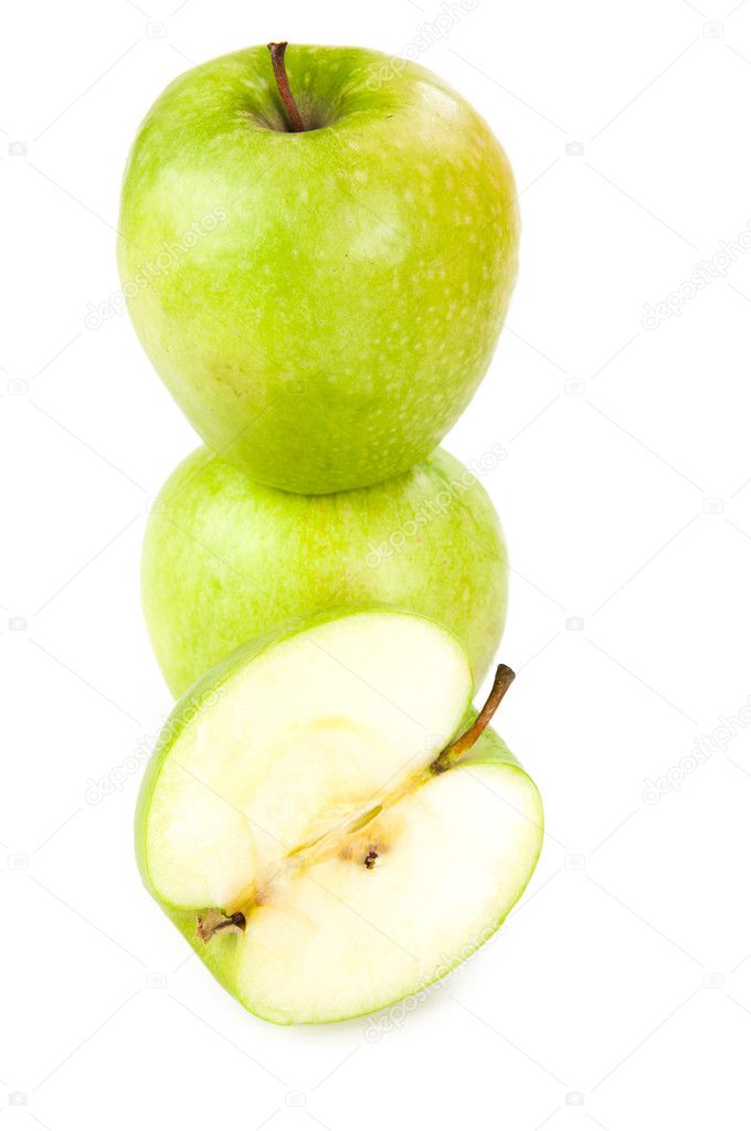 Two apples and half of apple Stock Photo by ©valphoto 21577003