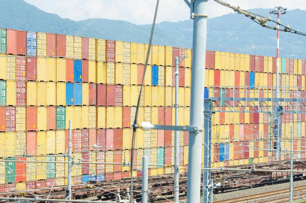 Stacks of containers at the loading port — Stock Photo © Elnur_ #12846044