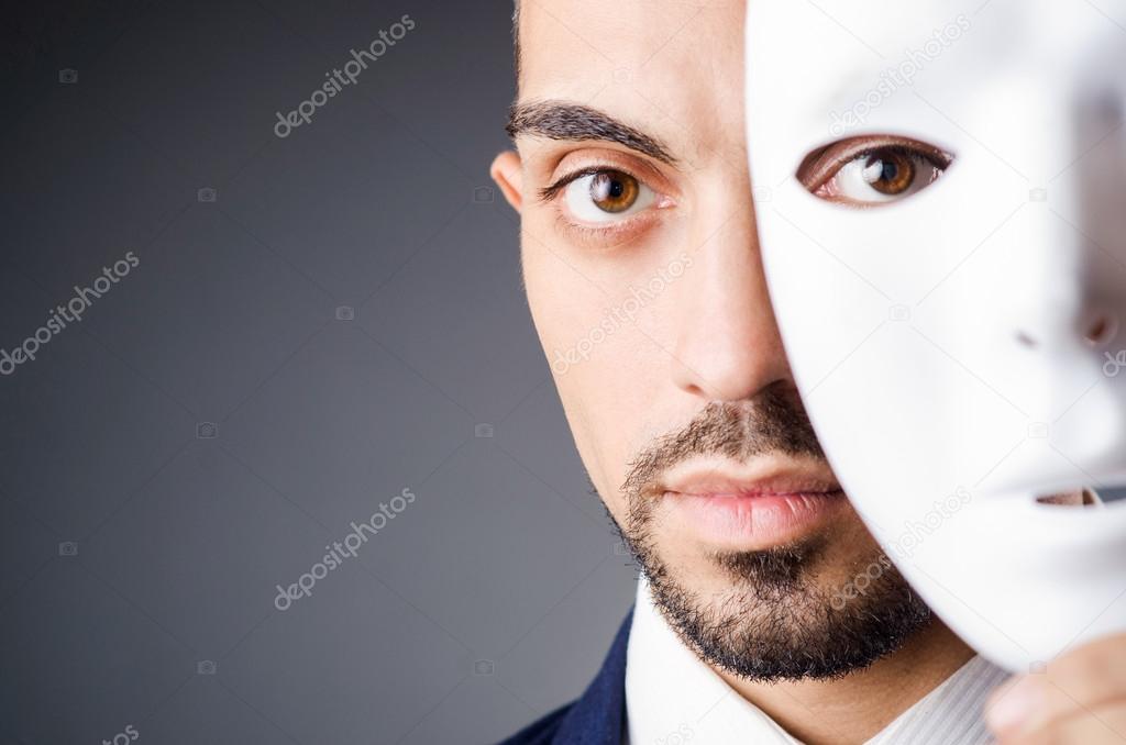 Man with black mask in studio — Stock Photo © Elnur_ #21216917