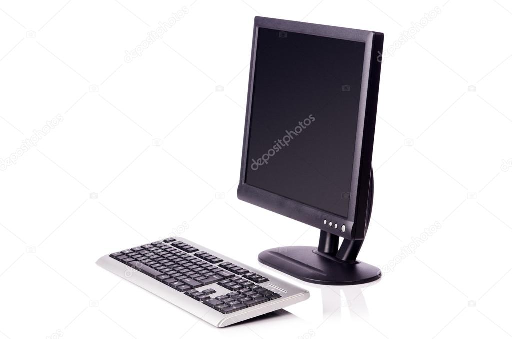 Computer monitor isolated on the white — Stock Photo © Elnur_ #24058493