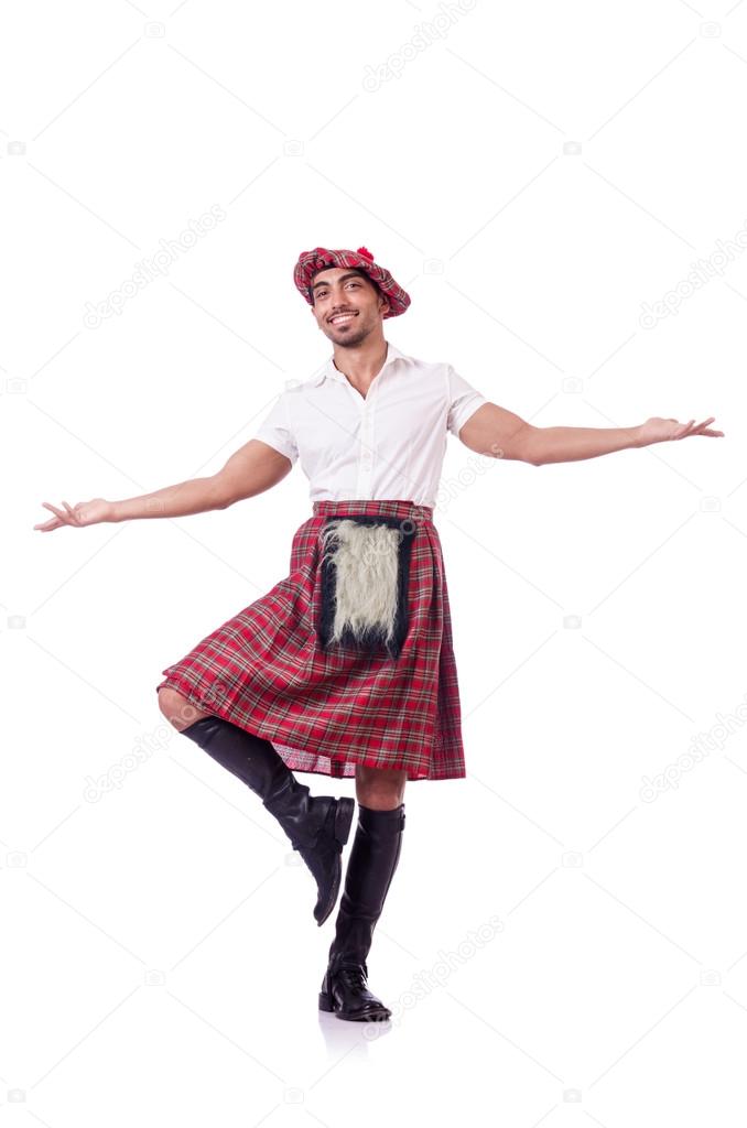 Scottish man dancing on white Stock Photo by ©Elnur_ 25085625