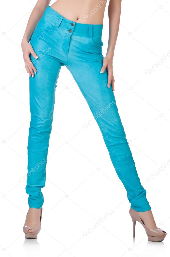 Woman legs in blue trousers — Stock Photo © Elnur_ #31141899