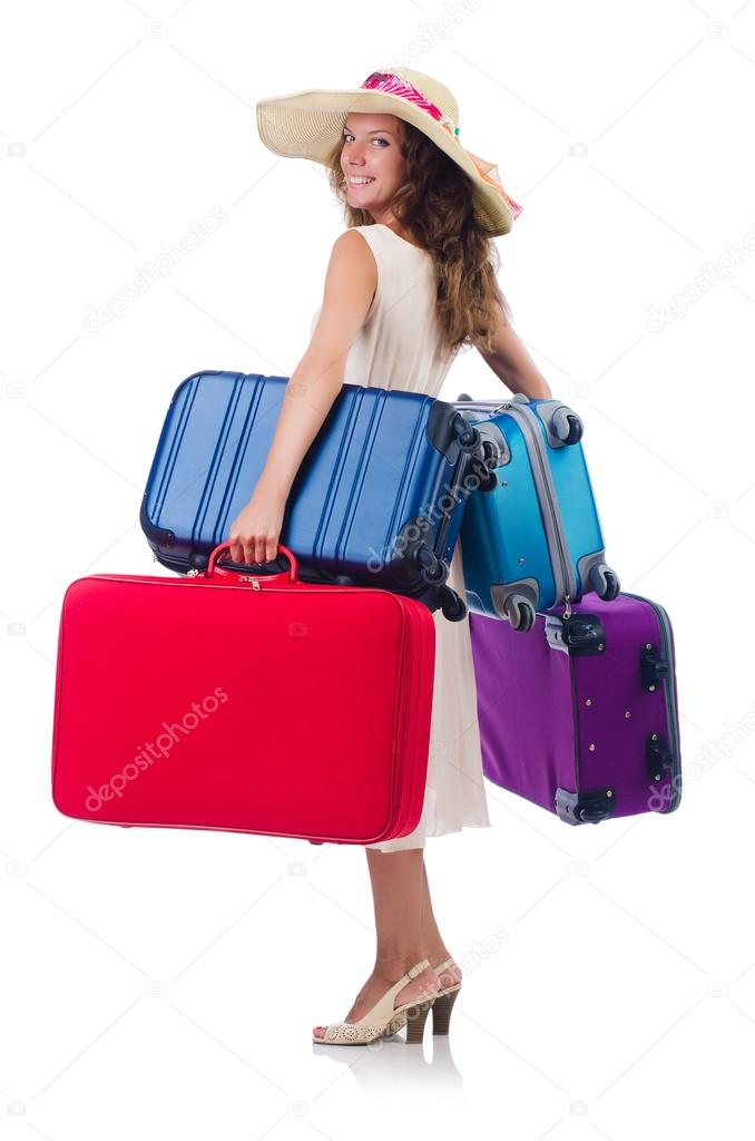 Woman going to summer vacation isolated on white Stock Photo by ©Elnur ...