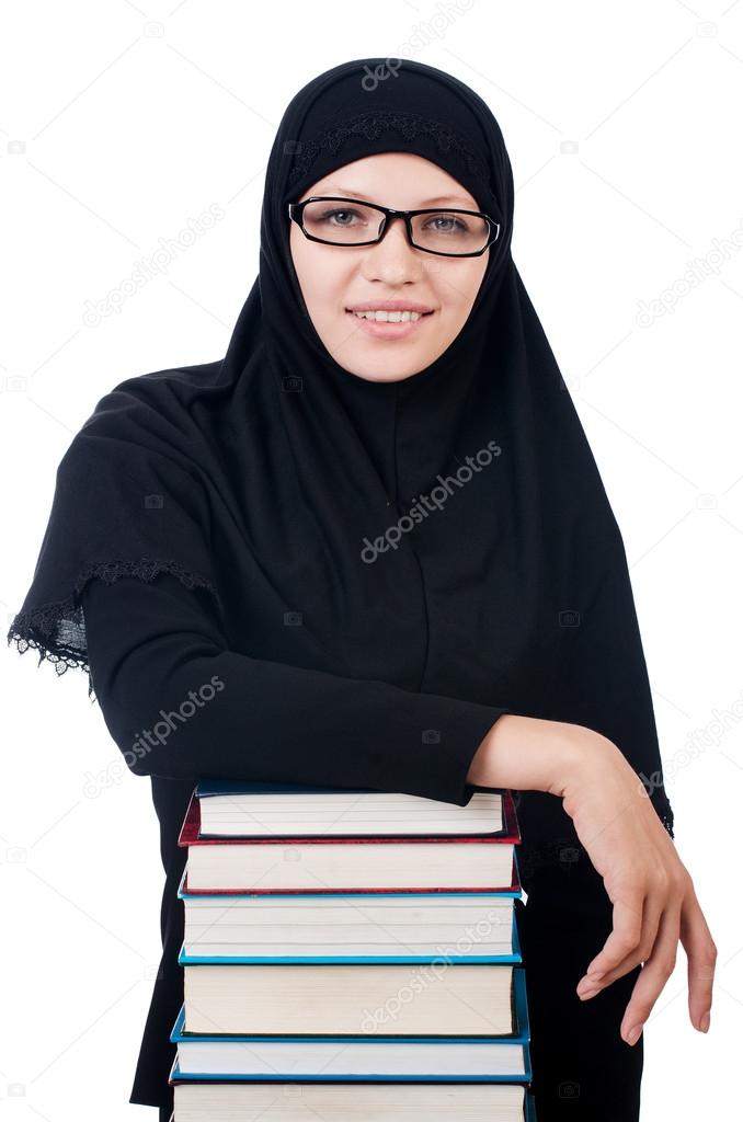 Young muslim female student with books — Stock Photo © Elnur_ #36119425
