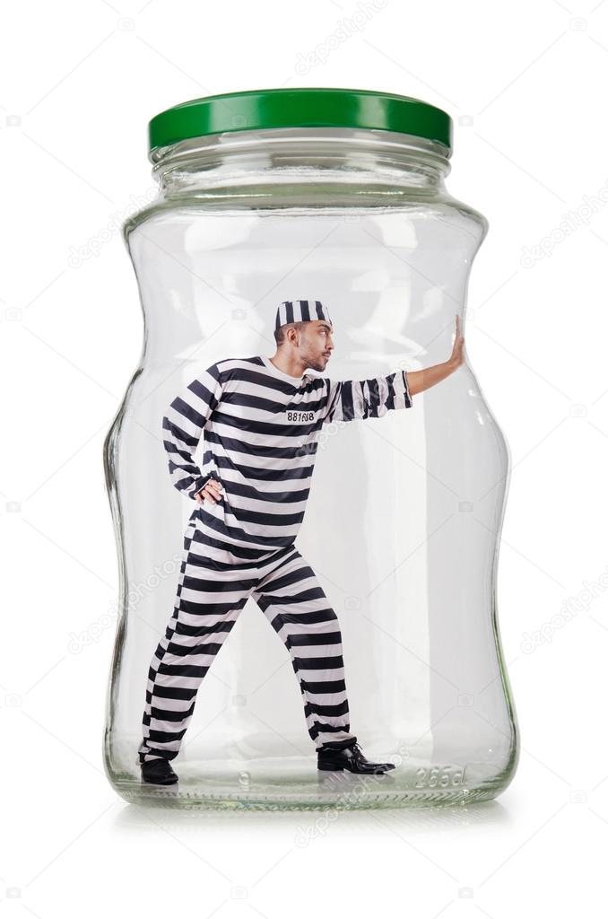 Glass jar with man inside — Stock Photo © Elnur_ #42564839