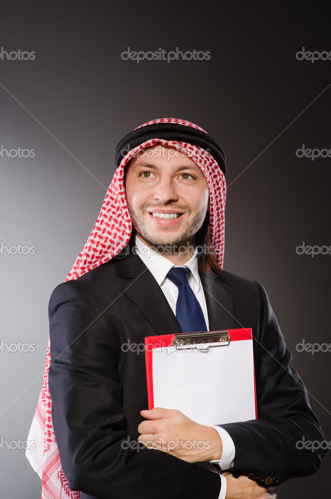Arab man with paper binder — Stock Photo © Elnur_ #46219941