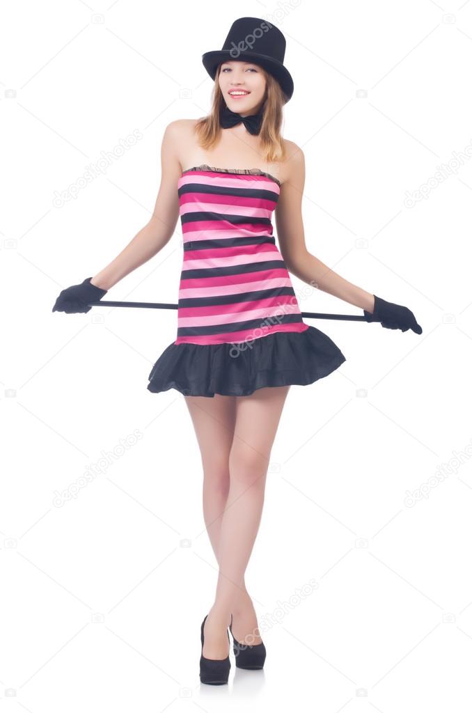 Woman dancing with walking stick — Stock Photo © Elnur_ #46634675