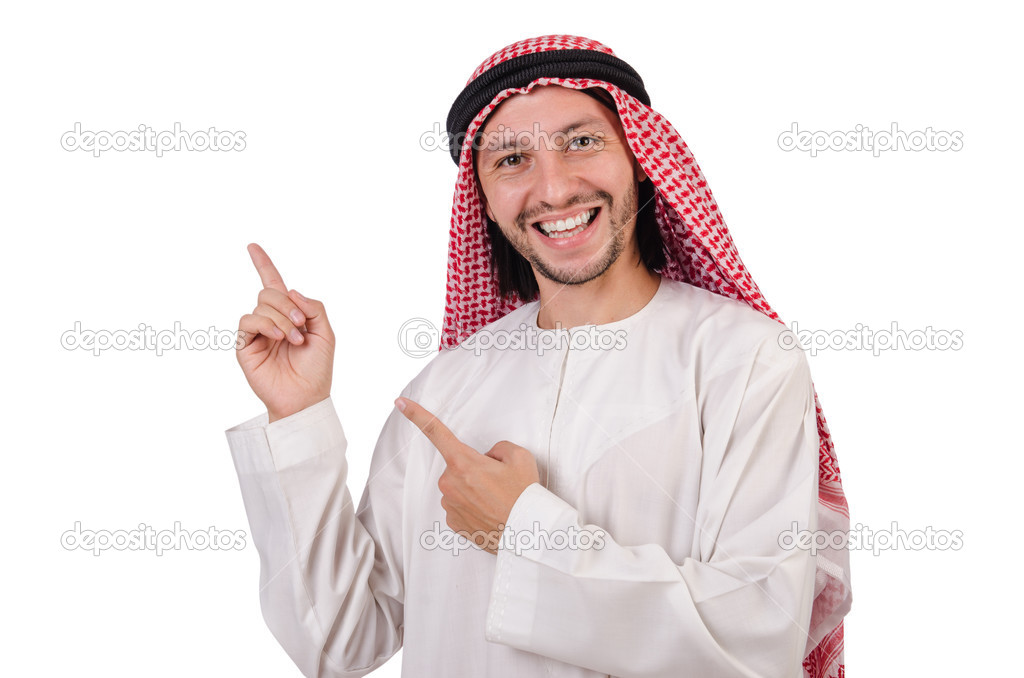 Arab man pointing away — Stock Photo © Elnur_ #49716833