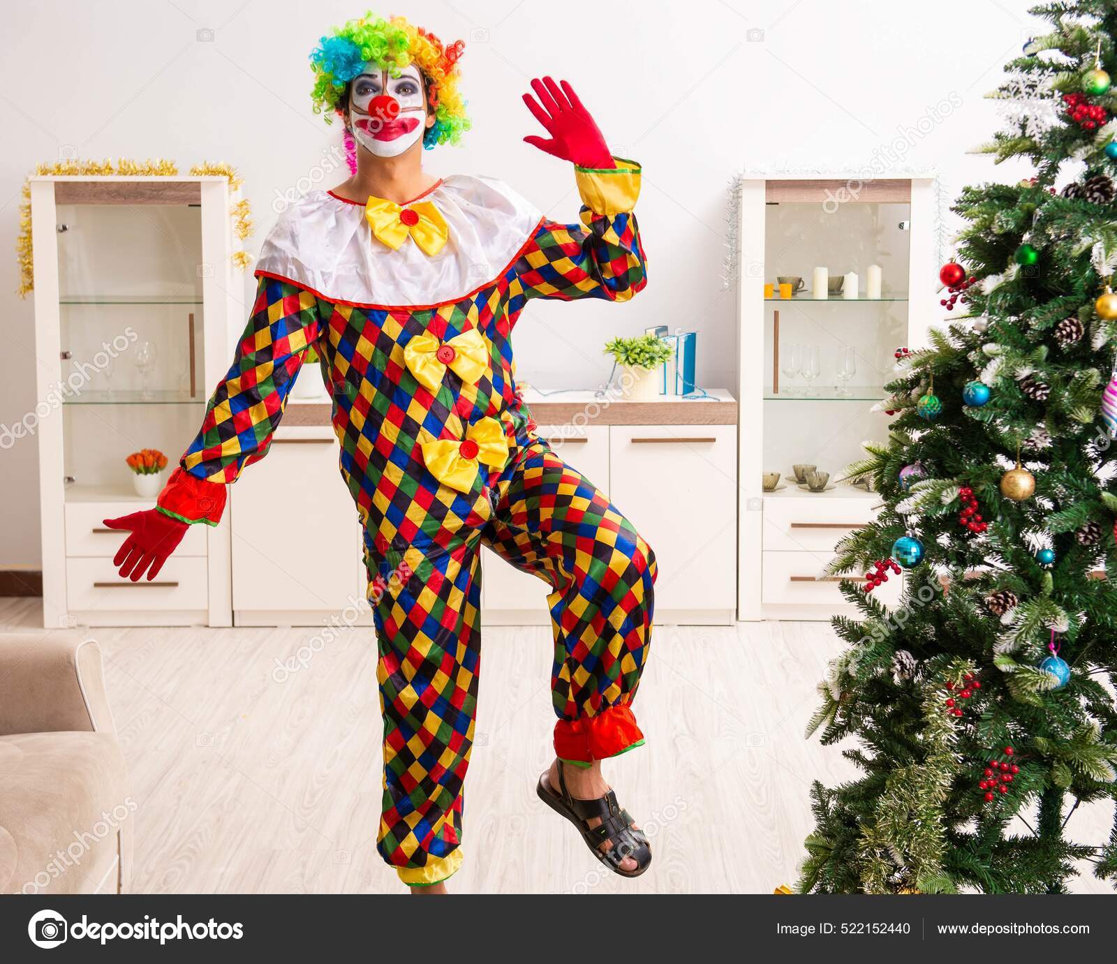 Funny clown in Christmas celebration concept — Stock Photo © Elnur ...