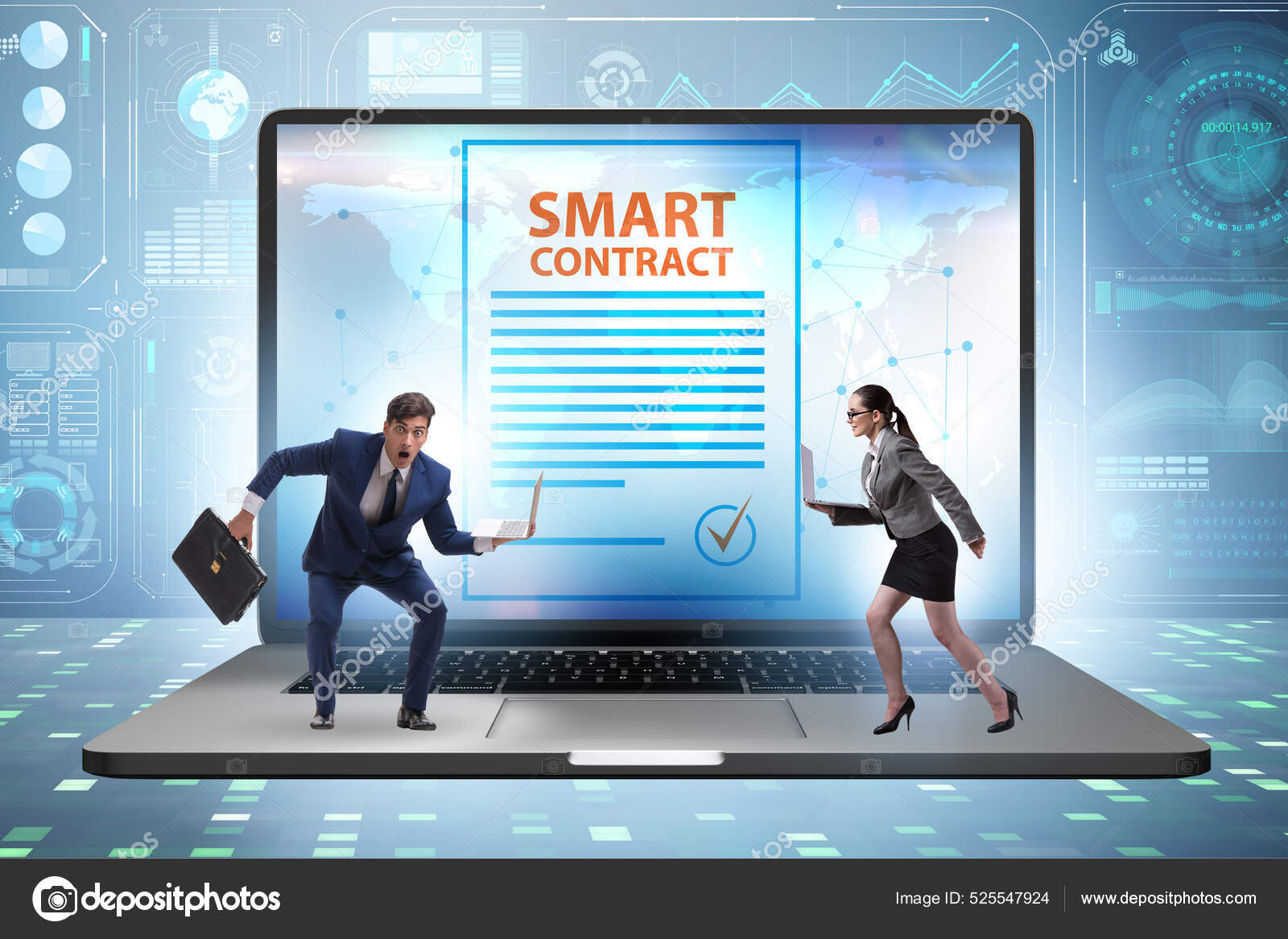 Smart contracts as illustration of blockchain technology Stock Photo by ...