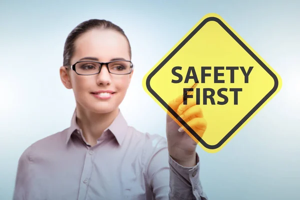 Safety first concept with businesswoman — Stock Photo © Elnur_ #550731582