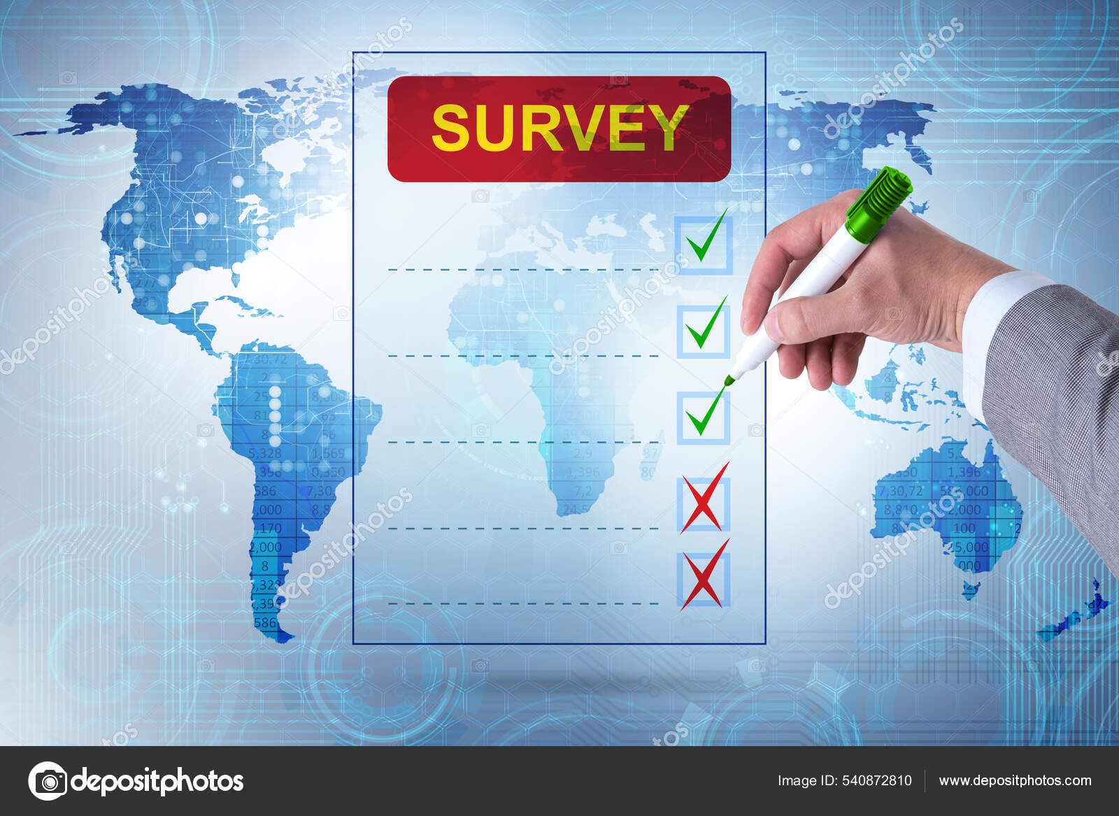 Survey questionnaire with tick boxes Stock Photo by ©Elnur_ 540872810
