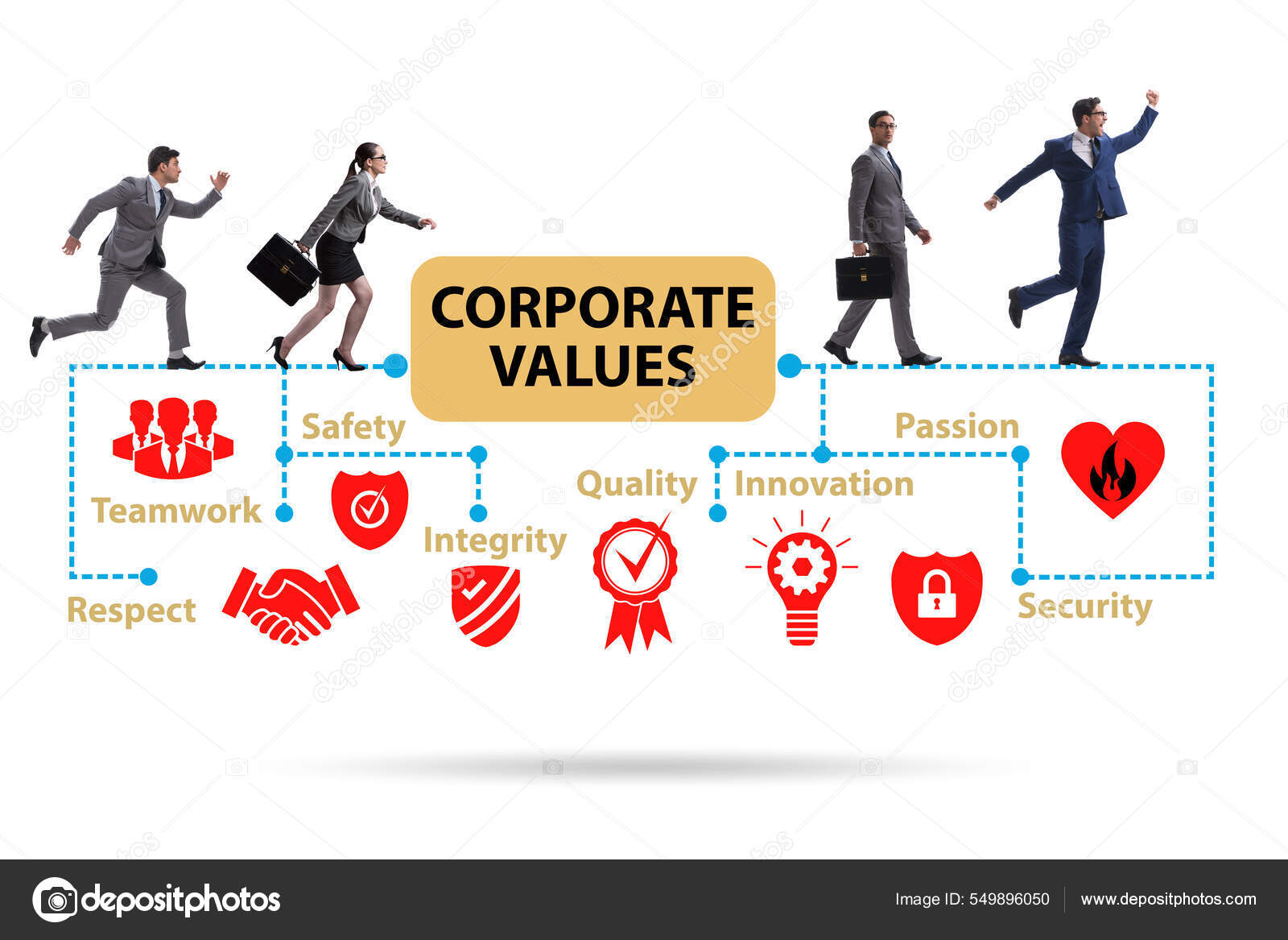 Empresario en el concepto de valores corporativos — Foto de stock ...