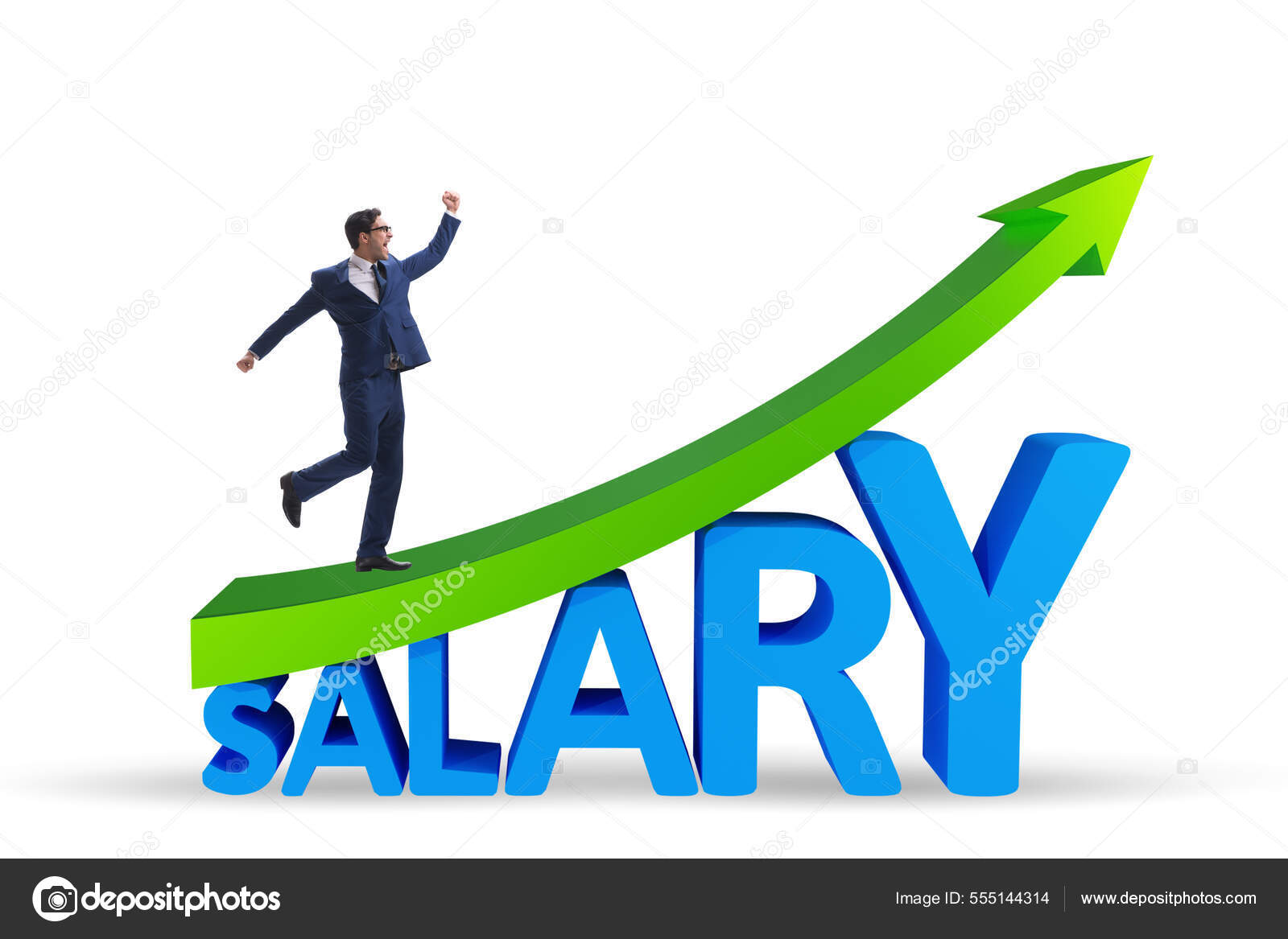 Salary increase concept with businessman Stock Illustration by ©Elnur ...