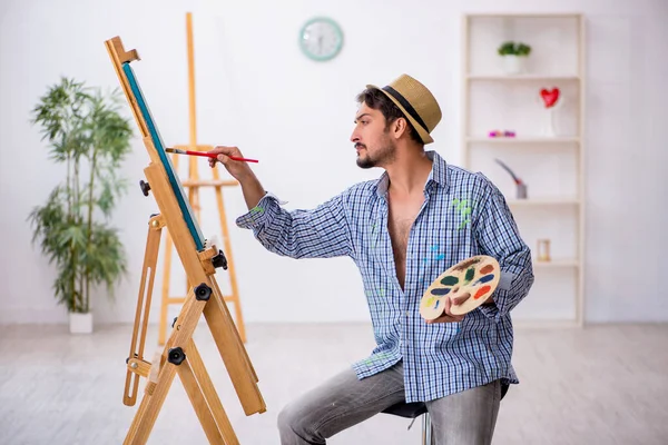 Man painting canvas Stock Photos, Royalty Free Man painting canvas ...