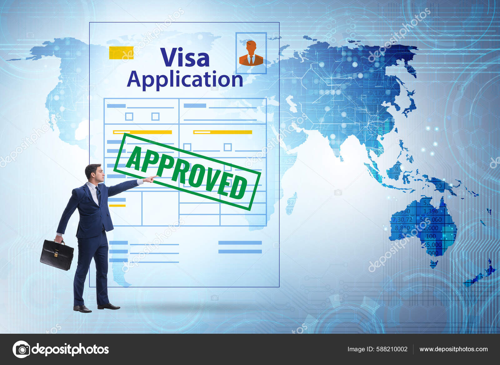 Visa Application Concept Businessman — Stock Photo © Elnur_ #588210002