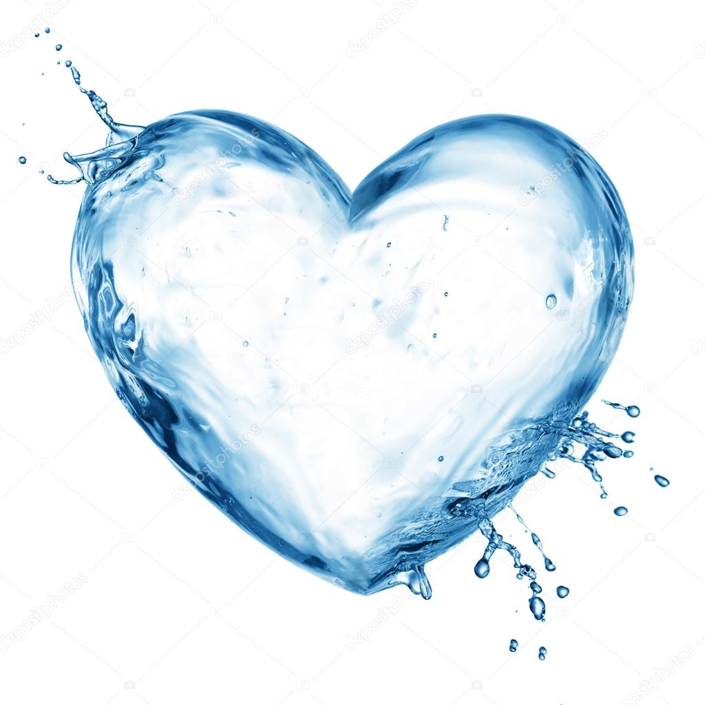 Heart from water splash with bubbles — Stock Photo © Irochka #15549377