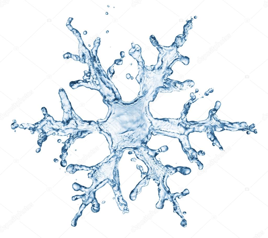 Snowflake from water splash with bubbles — Stock Photo © Irochka #15557033