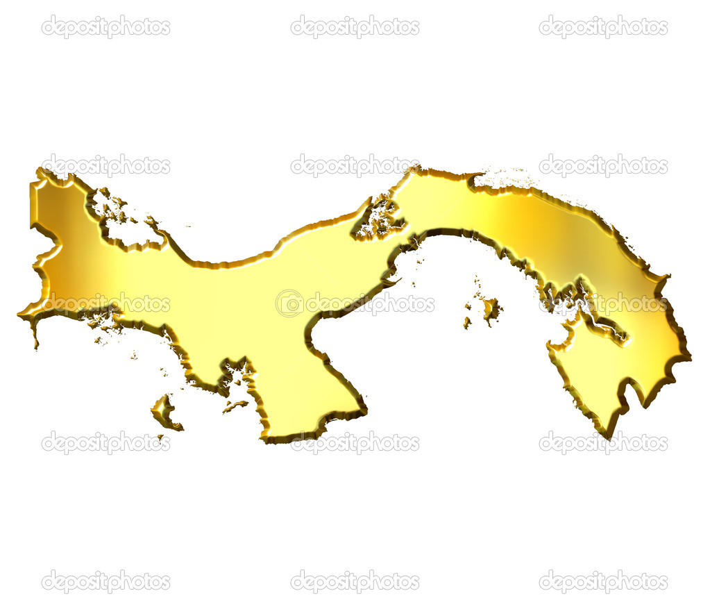 Panamá 3d mapa de oro: fotografía de stock © georgios #13868809 ...
