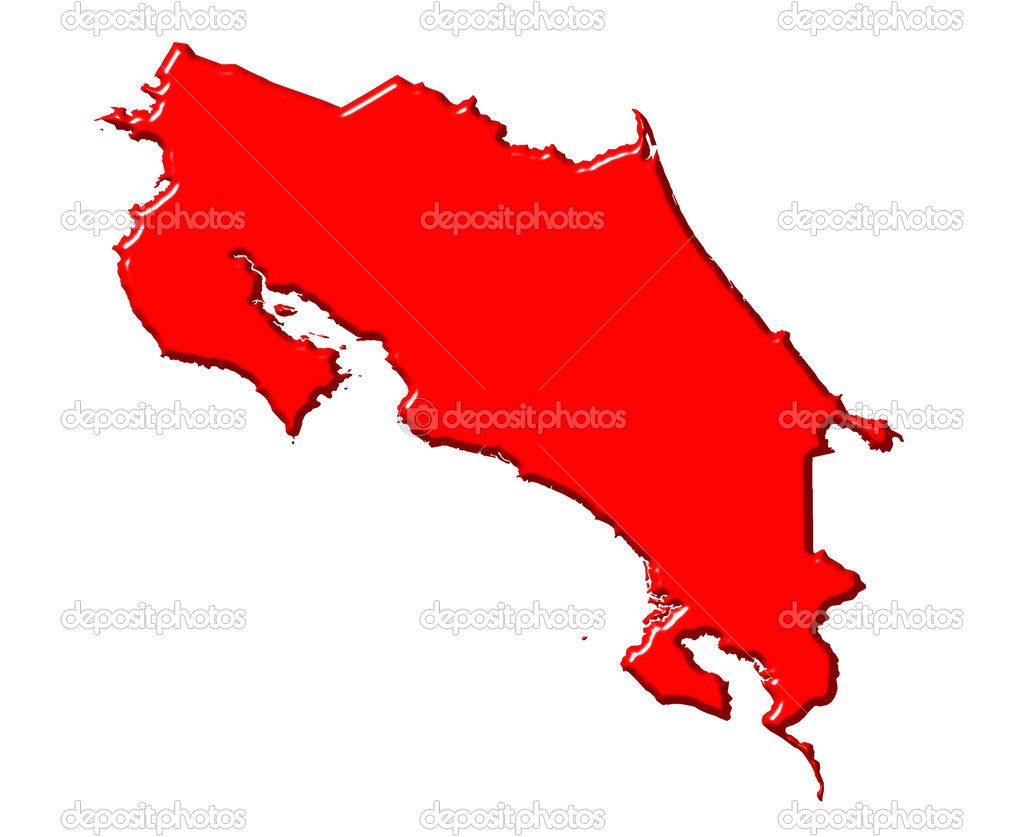 Mapa de Costa Rica 3d con color nacional — Foto de stock #13899918 ...
