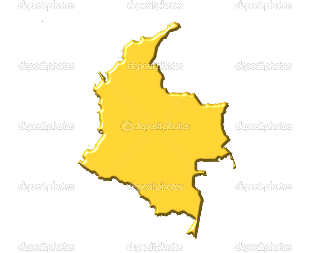 Colombia mapa 3d con color nacional: fotografía de stock © georgios ...