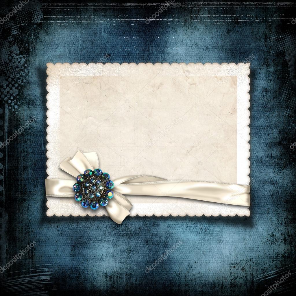 Grunge navy background with card for your photo or text Stock Photo by ...