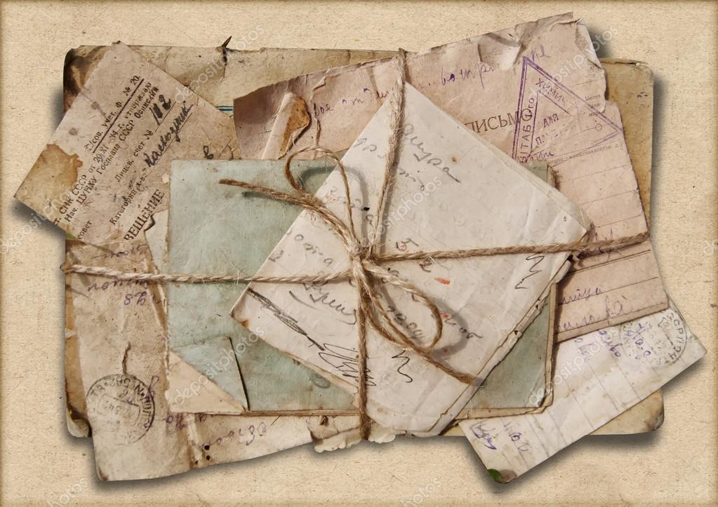 Grunge background with stack of old letters Stock Photo by ©chiffa 30067363