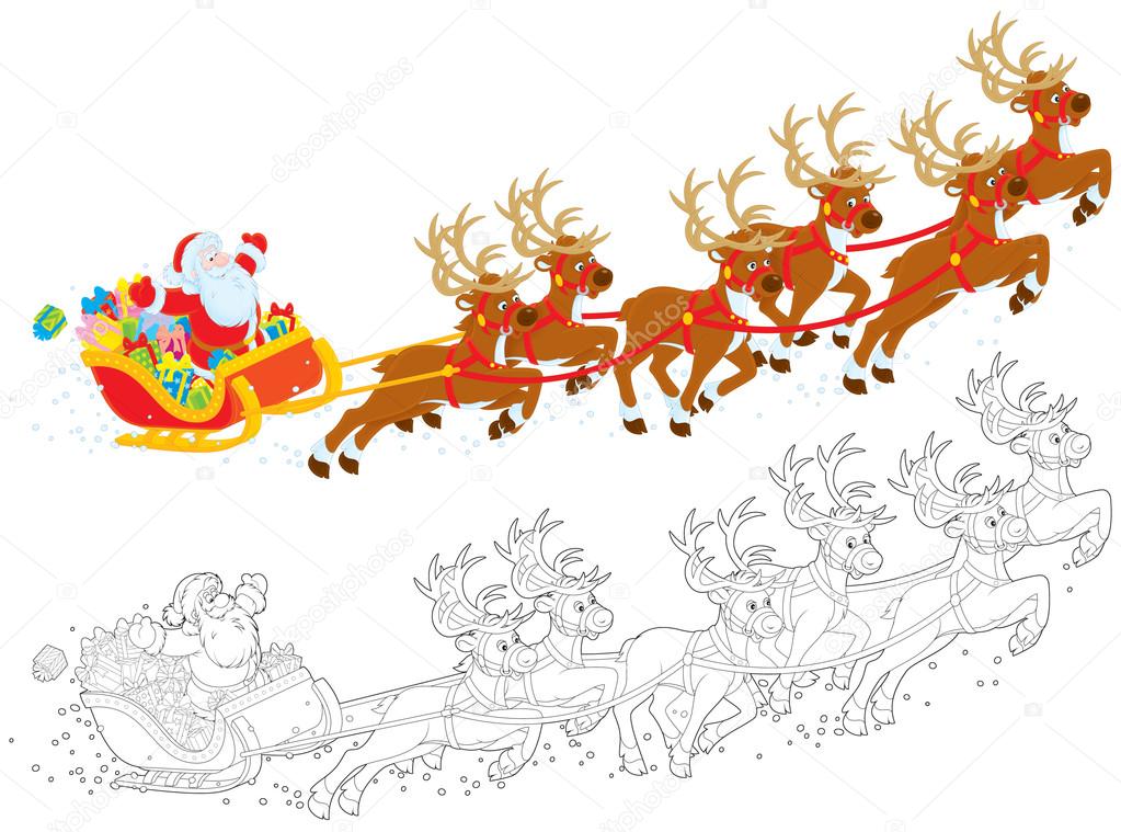 Sleigh of Santa taking off Stock Photo by ©AlexBannykh 16307173