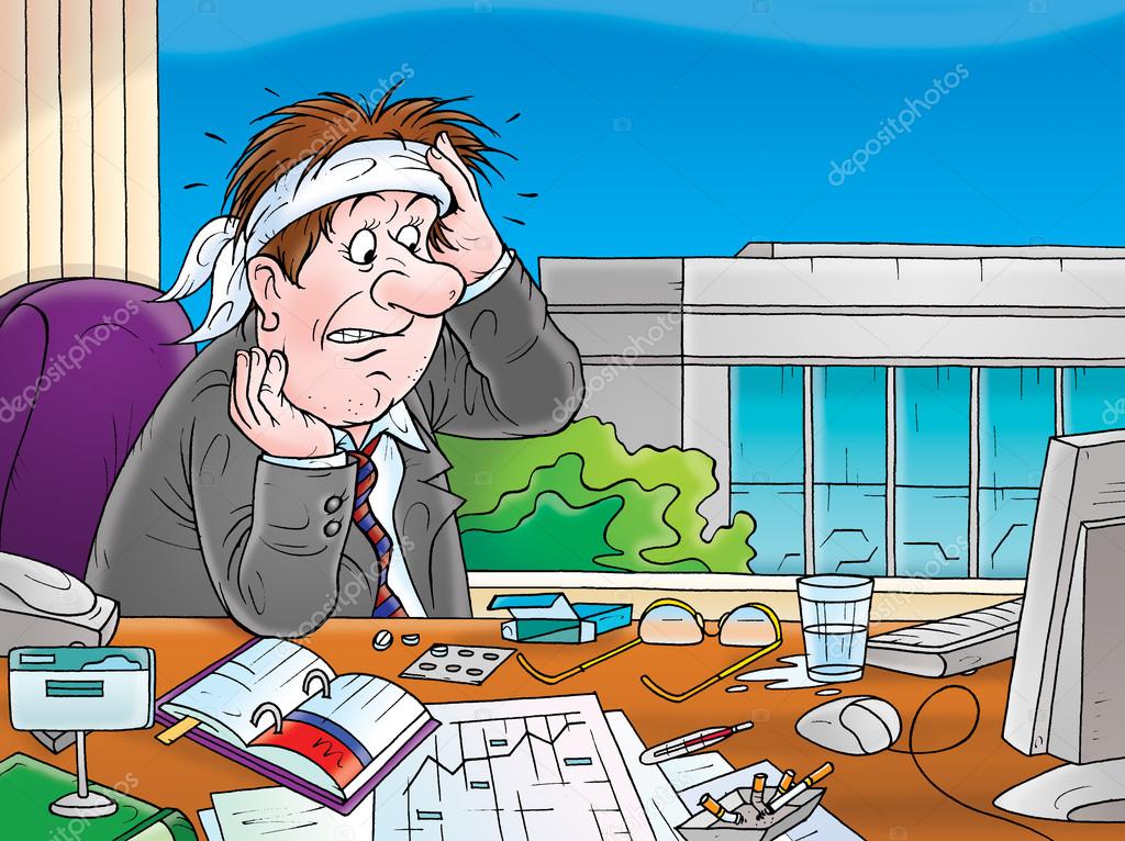Stressed out businessman Stock Illustration by ©AlexBannykh #31115393