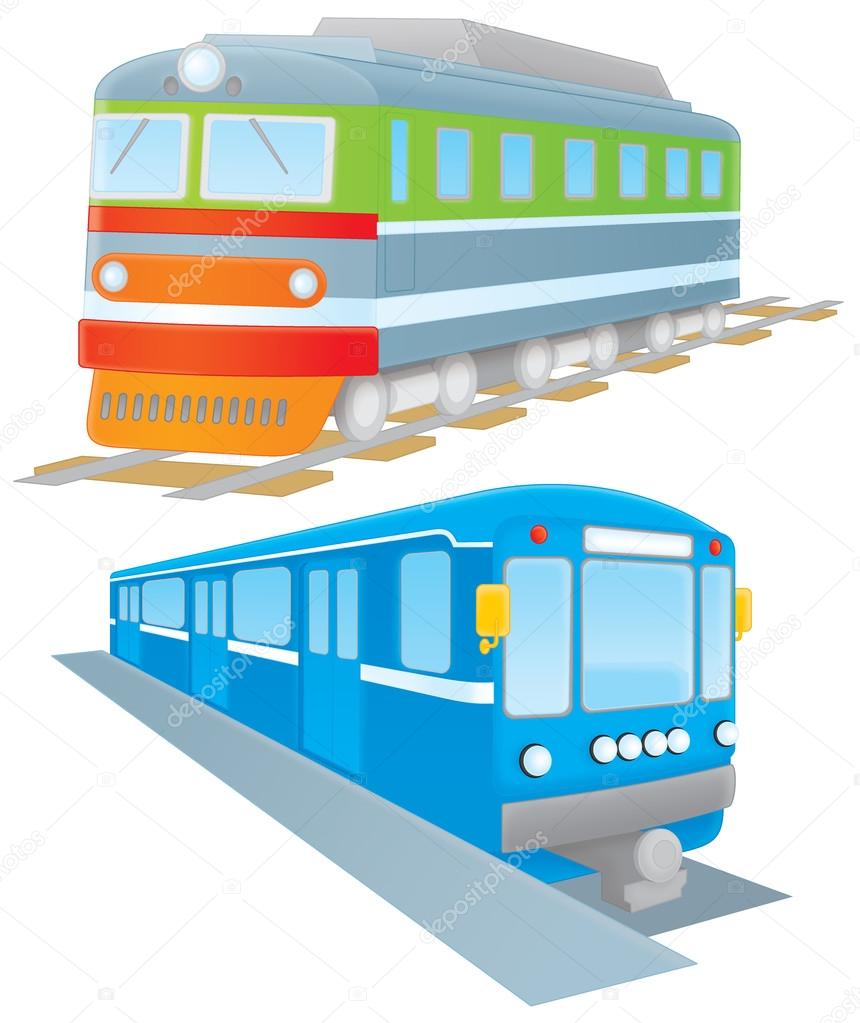 Two trains Stock Illustration by ©AlexBannykh #31116291