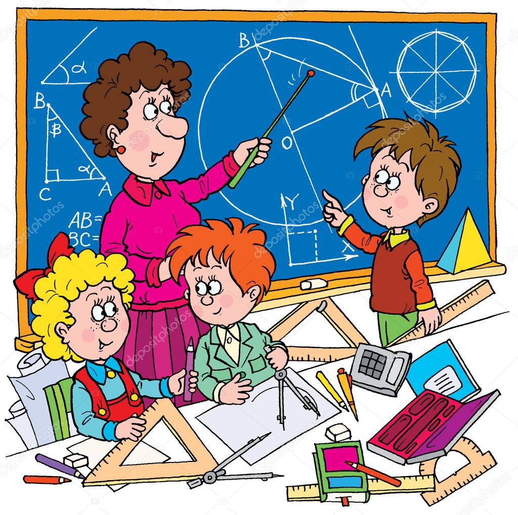 Teacher Teaching Math Cartoon
