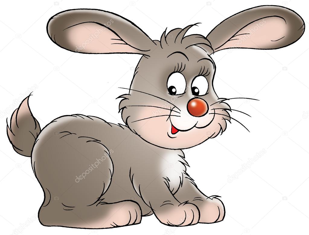 Cute grey bunny rabbit Stock Illustration by ©AlexBannykh #31116683
