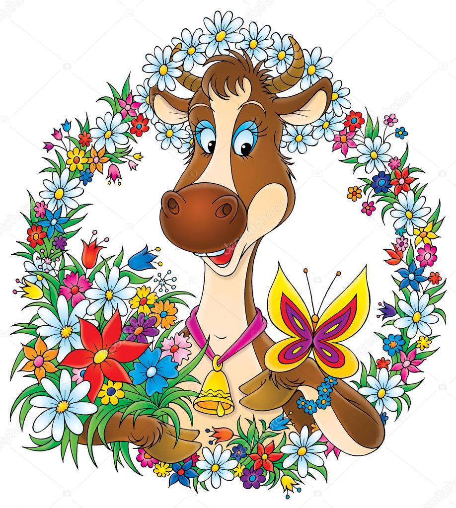 Cow wearing a bell — Stock Photo © AlexBannykh #31117081