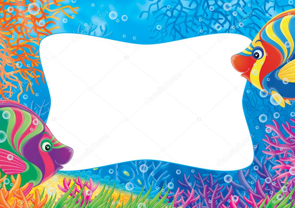 Border or frame of two marine fish — Stock Photo © AlexBannykh #31117527