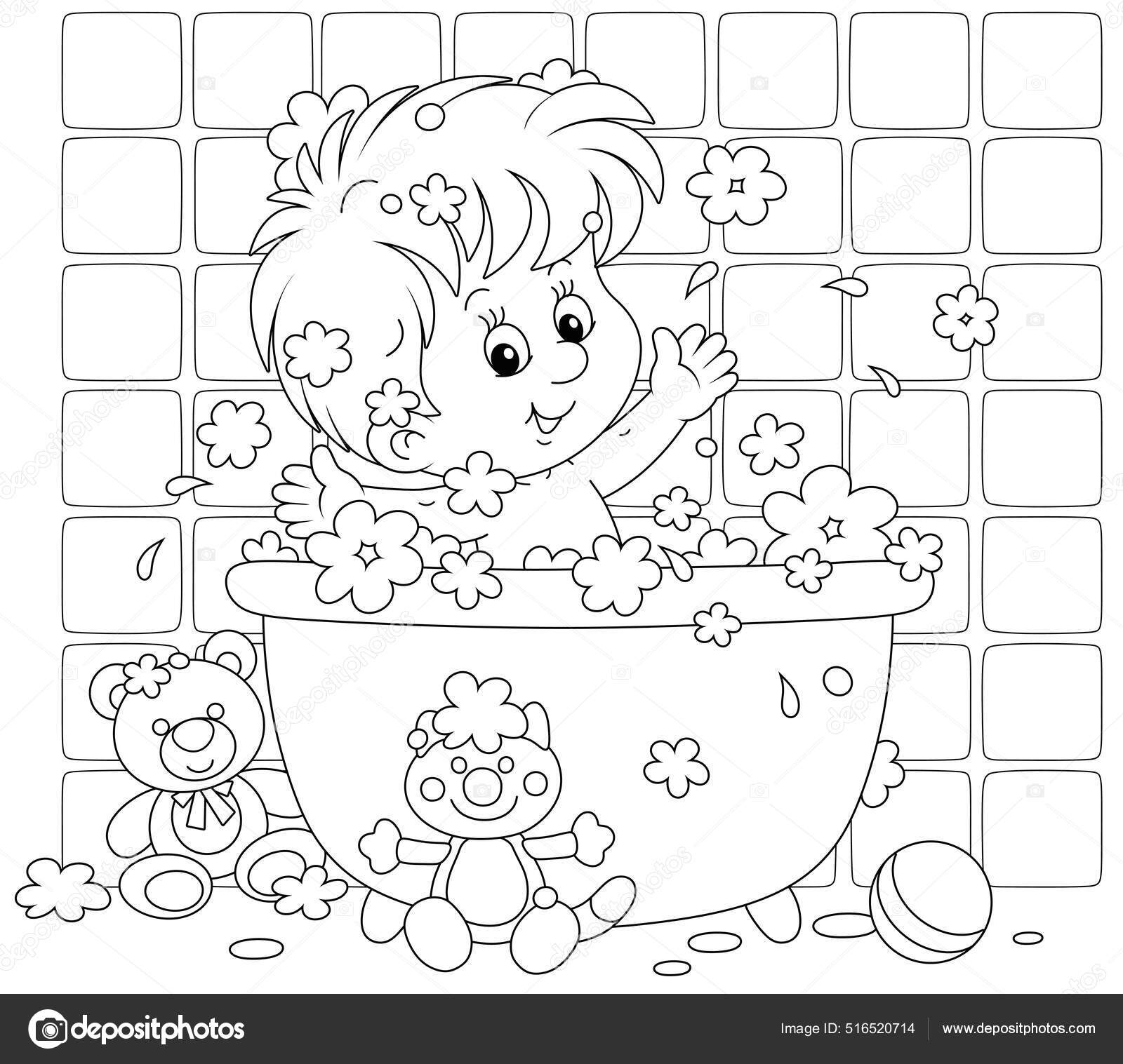 Bubble Bath Coloring Page