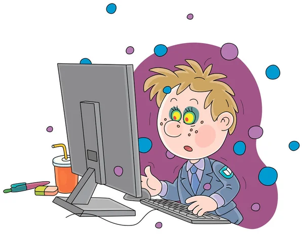 Computer Addict Cartoon