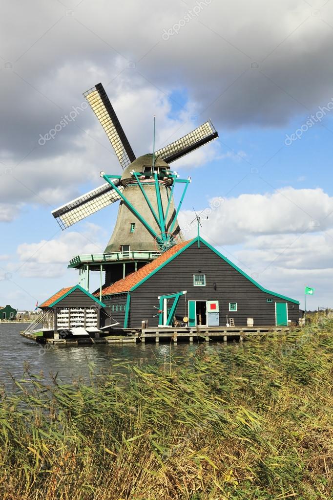 Traditional windmills and farm buildings — Stock Photo © kavramm #16776925