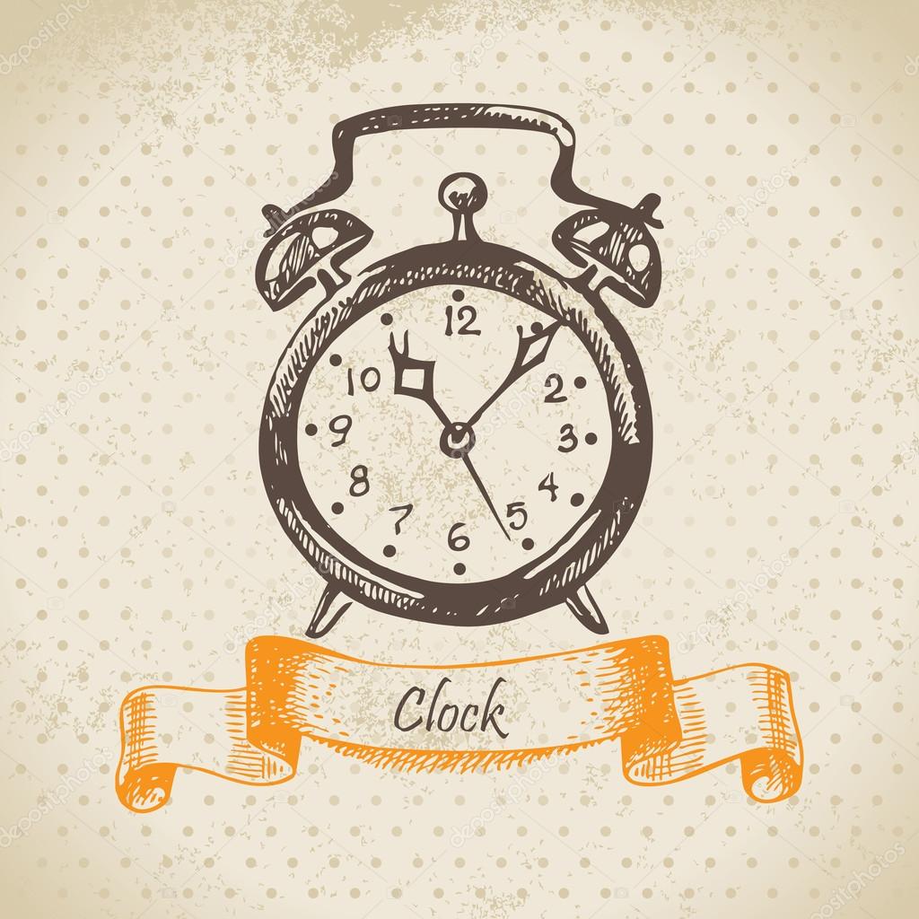 Alarm clock, hand drawn illustration — Stock Vector © pimonova #14432727 Alarm clock, hand drawn illustration — Stock Vector © pimonova #14432727