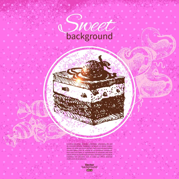 Set of vintage sweet backgrounds. Hand drawn illustration. Stock Vector ...