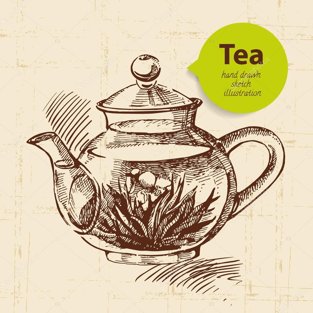 Tea vintage background Stock Illustration by ©pimonova #44973379