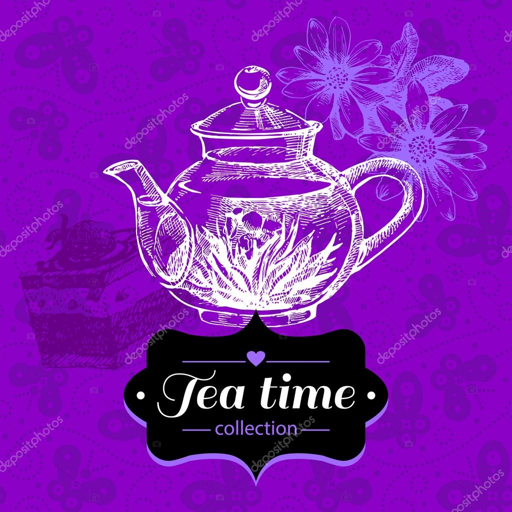 Tea vintage background. Stock Vector Image by ©pimonova #47837193