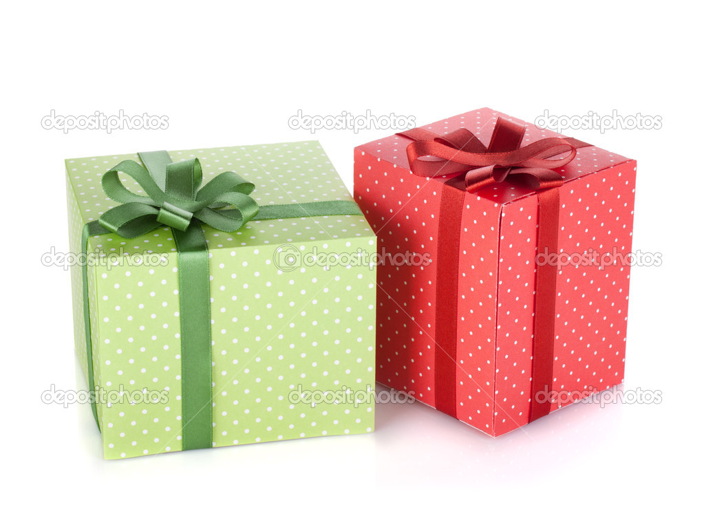 Two gift boxes with ribbon and bow Stock Photo by ©karandaev 23780815