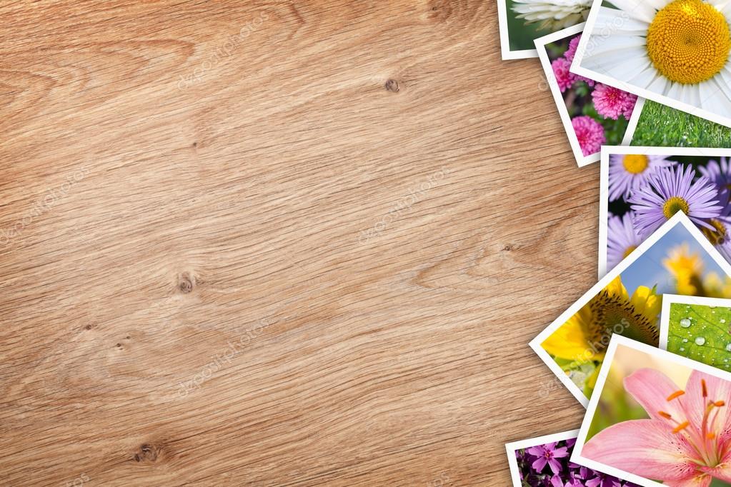 Stack of printed pictures collage — Stock Photo © karandaev #42043503